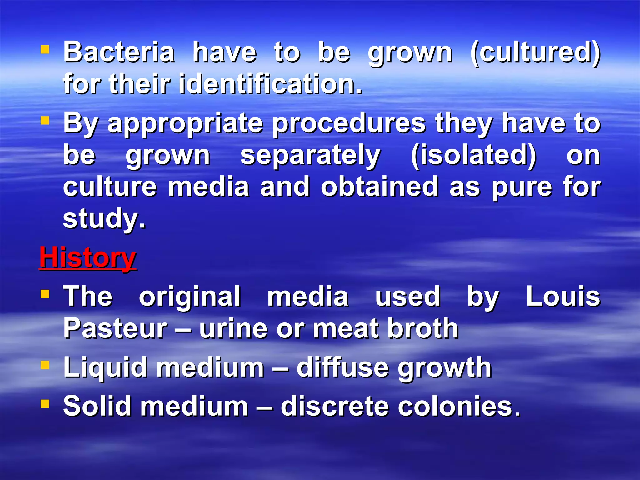 Culture Media and Culture Methods | PPT | Chemistry | Science