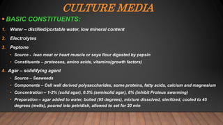 Culture media and culture methods | PPTX