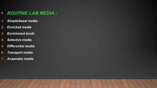 Culture media and culture methods | PPTX