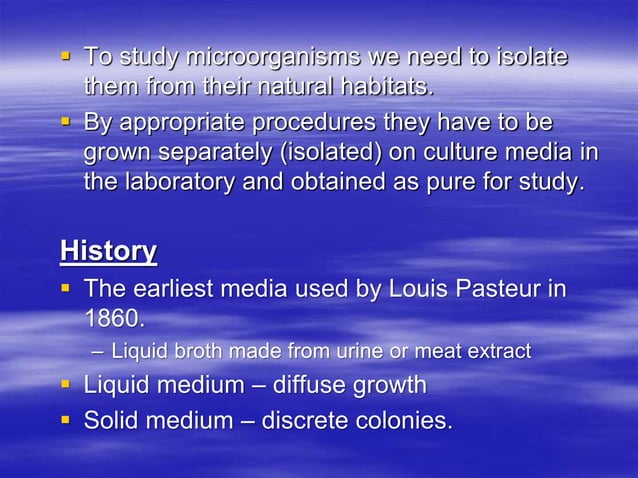 Culture Media and culture technique.ppt | Chemistry | Science