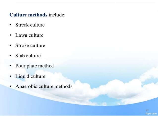 Culture media and methods | PPTX | Blood Disorders | Diseases and ...