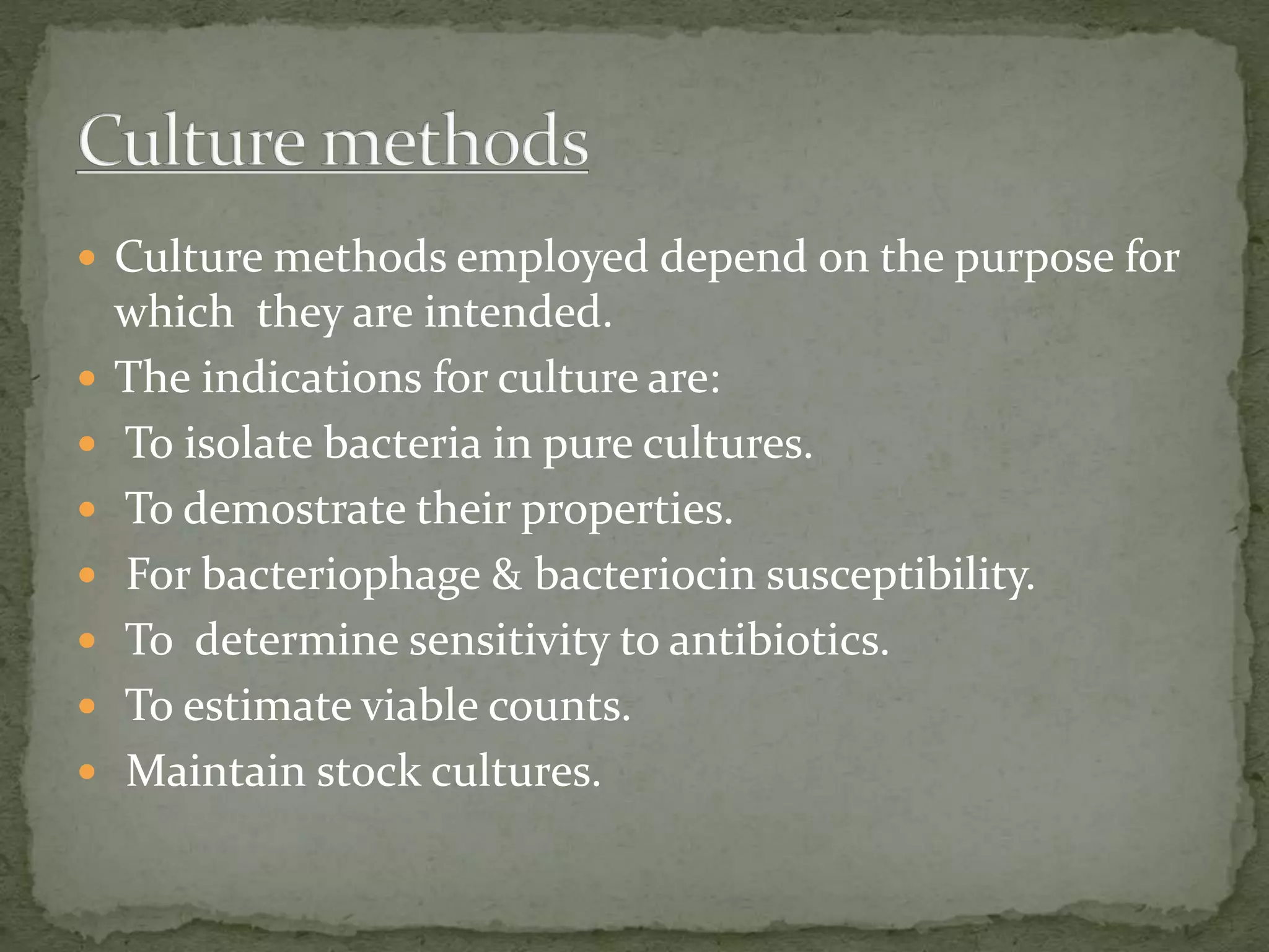 Culture media & culture methods.pptx | Chemistry | Science