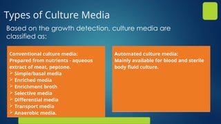 culture media & methods.pptx.......... . | PPTX