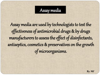 Culture media used in microbiology | PDF