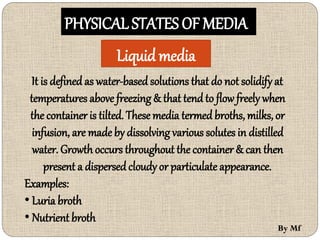Culture media used in microbiology | PPT