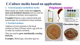 Culture media use in microbiology | PPTX