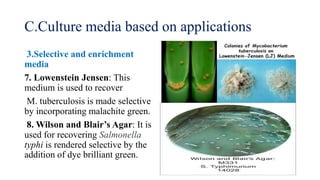 Culture media use in microbiology | PPTX