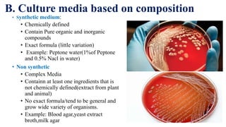 Culture media use in microbiology | PPTX