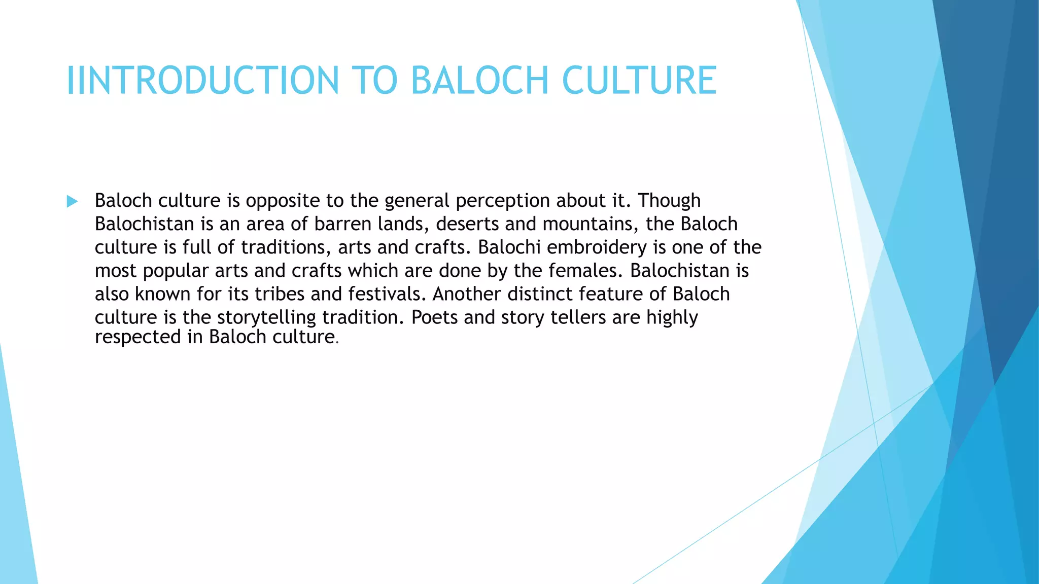 Culture of balochistan | PPTX