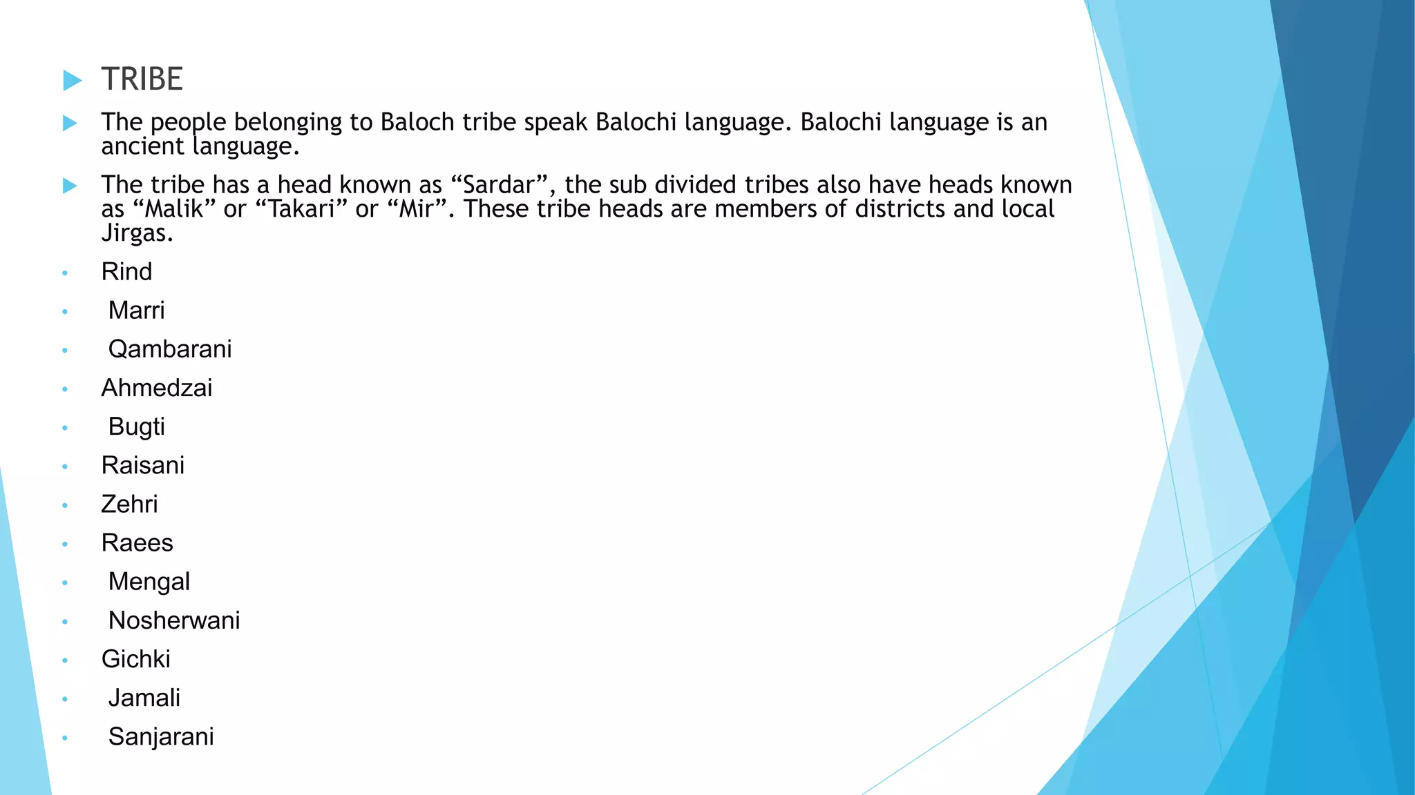 Culture of balochistan | PPTX