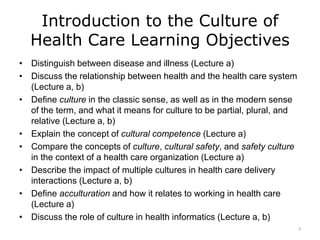 Culture of health care lecture 2 slides | PPTX