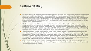 Culture of italy | PPTX