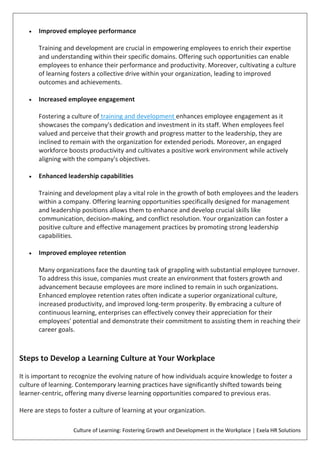Culture of Learning: Fostering Growth and Development in the Workplace ...