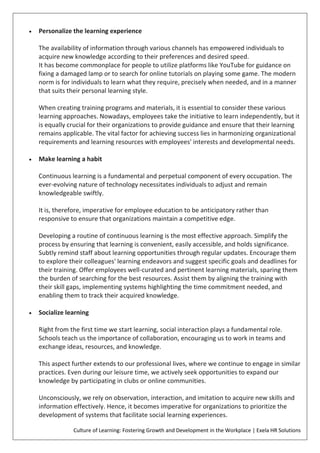 Culture of Learning: Fostering Growth and Development in the Workplace ...