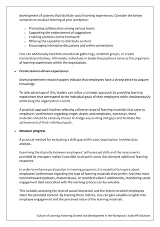 Culture of Learning: Fostering Growth and Development in the Workplace ...