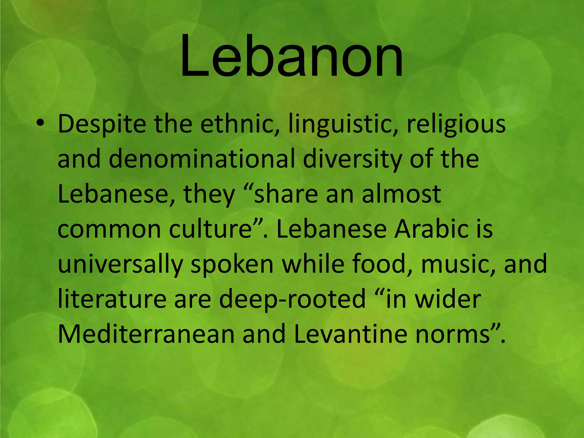 Culture of Lebanon | PPTX