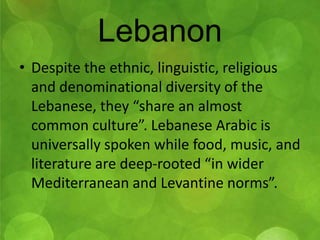 Culture of Lebanon | PPTX