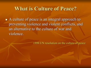 Culture of peace | PPTX
