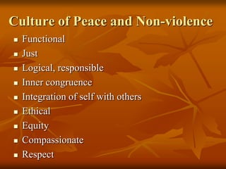 Culture of peace | PPTX