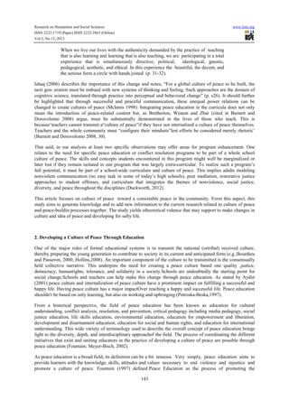 Culture of peace a move towards peace and peace building | PDF