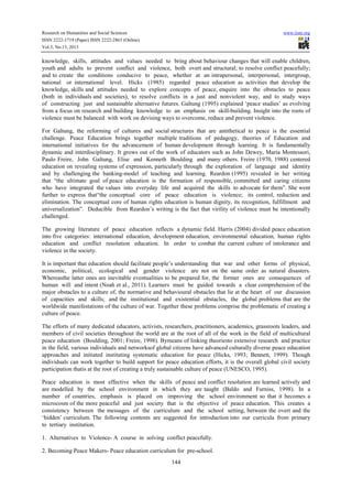 Culture of peace a move towards peace and peace building | PDF