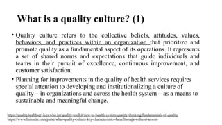 Culture of Quality and Safety: Foundation of QM | PPTX