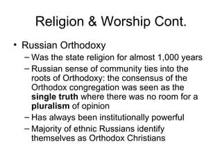 Culture of russia 7 elements | PPT | Religion & Spirituality