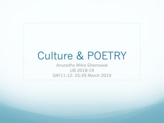 Culture & Poetry: Univ. BCN class presentation | PPT