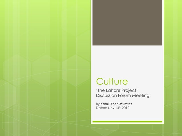 Culture presentation TLP | PPT