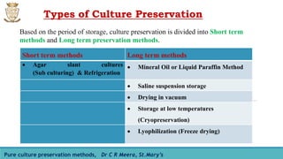 Pure Culture preservation Methods | PPTX