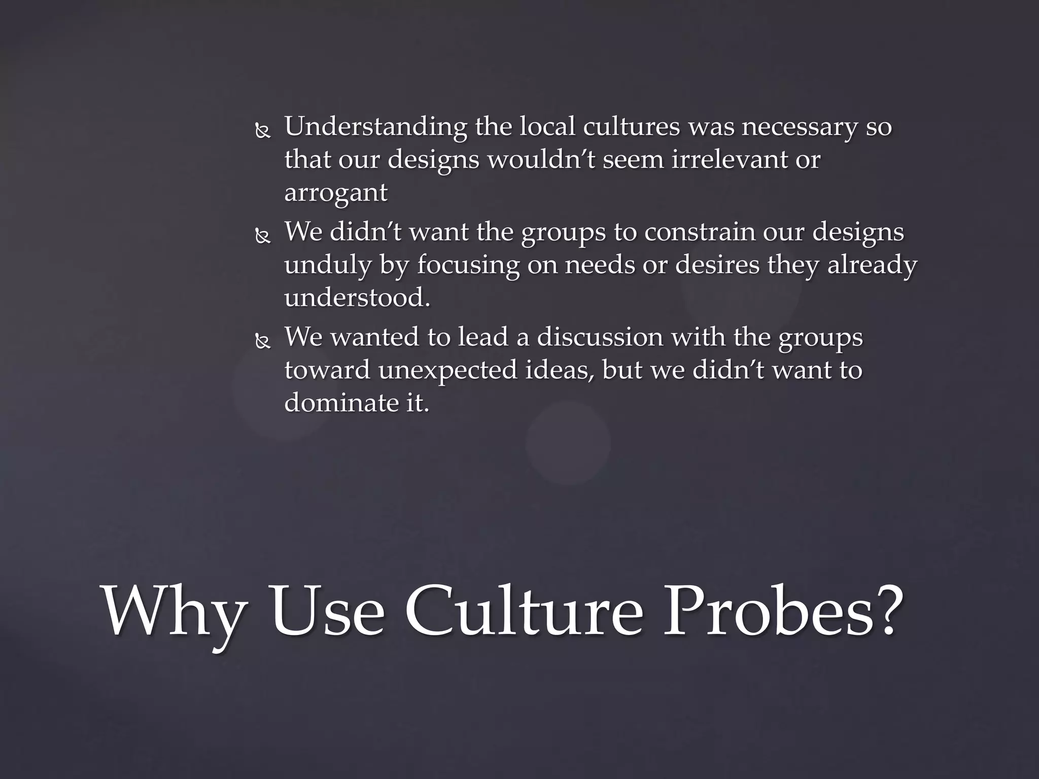 Culture probes | PDF