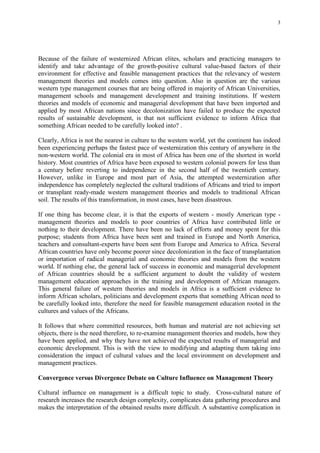 Cultures and management education in afric1 | PDF
