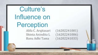 Culture's Influence on Perception | PPTX