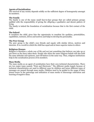 Culture, socialization and education | DOCX | Education