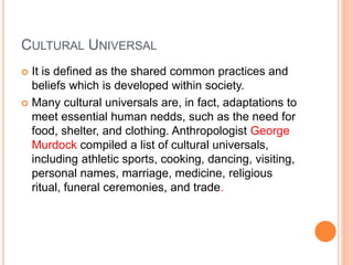 Sociology XII: Culture | PPT