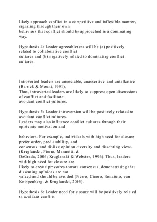 CULTURES OF CONFLICT HOW LEADERS AND MEMBERS SHAPE CONFLICT .docx