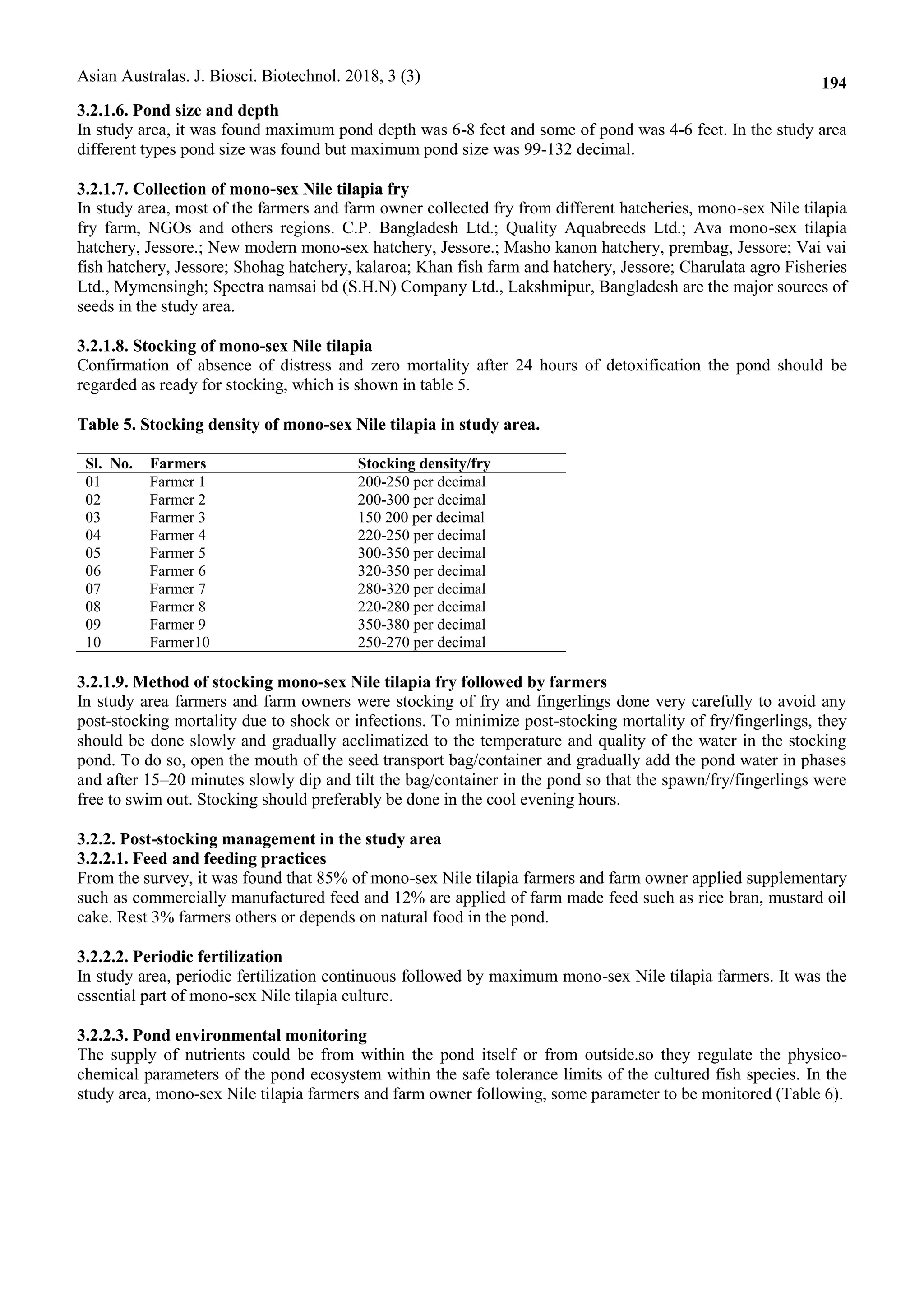 Culture strategies, diseases and their mitigations in mono-sex Nile ...