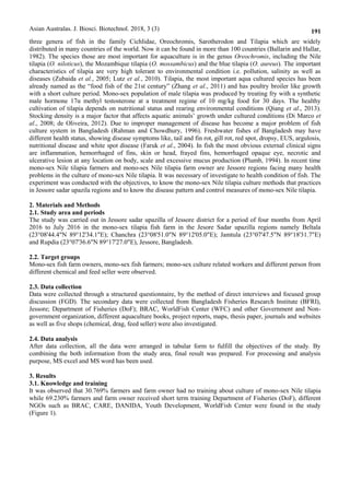 Culture strategies, diseases and their mitigations in mono-sex Nile ...