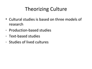 Culture studies intro | PPT