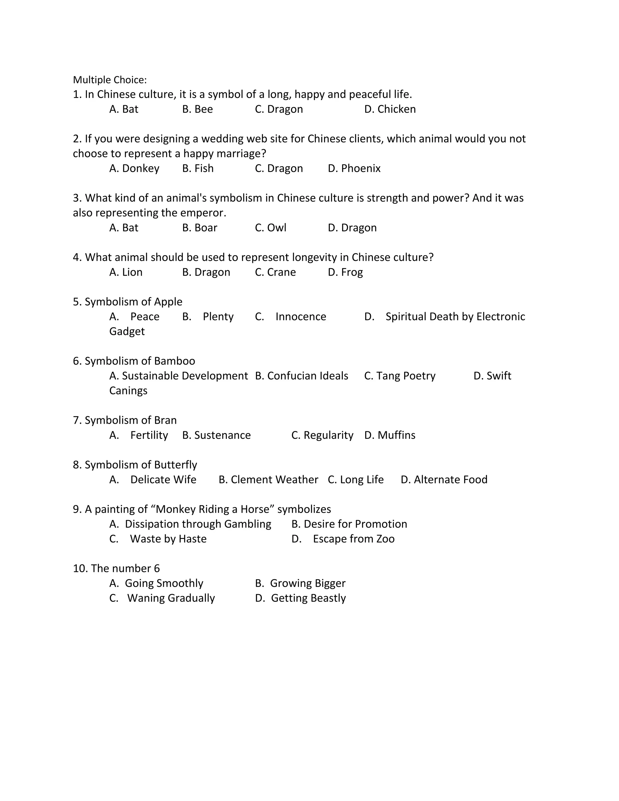 Culture study unit 12 Chinese culture symbols worksheet | PDF | World ...
