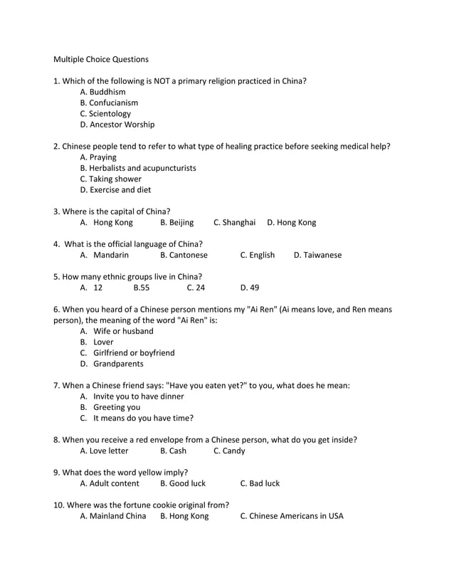 Culture study unit 3 Chinese Family worksheet | PDF