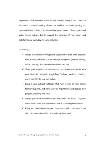 Culture teaching in foreign language classroom | PDF