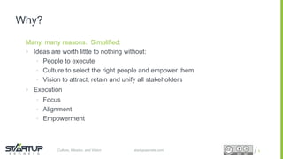 Culture, Vision, and Mission | PPTX