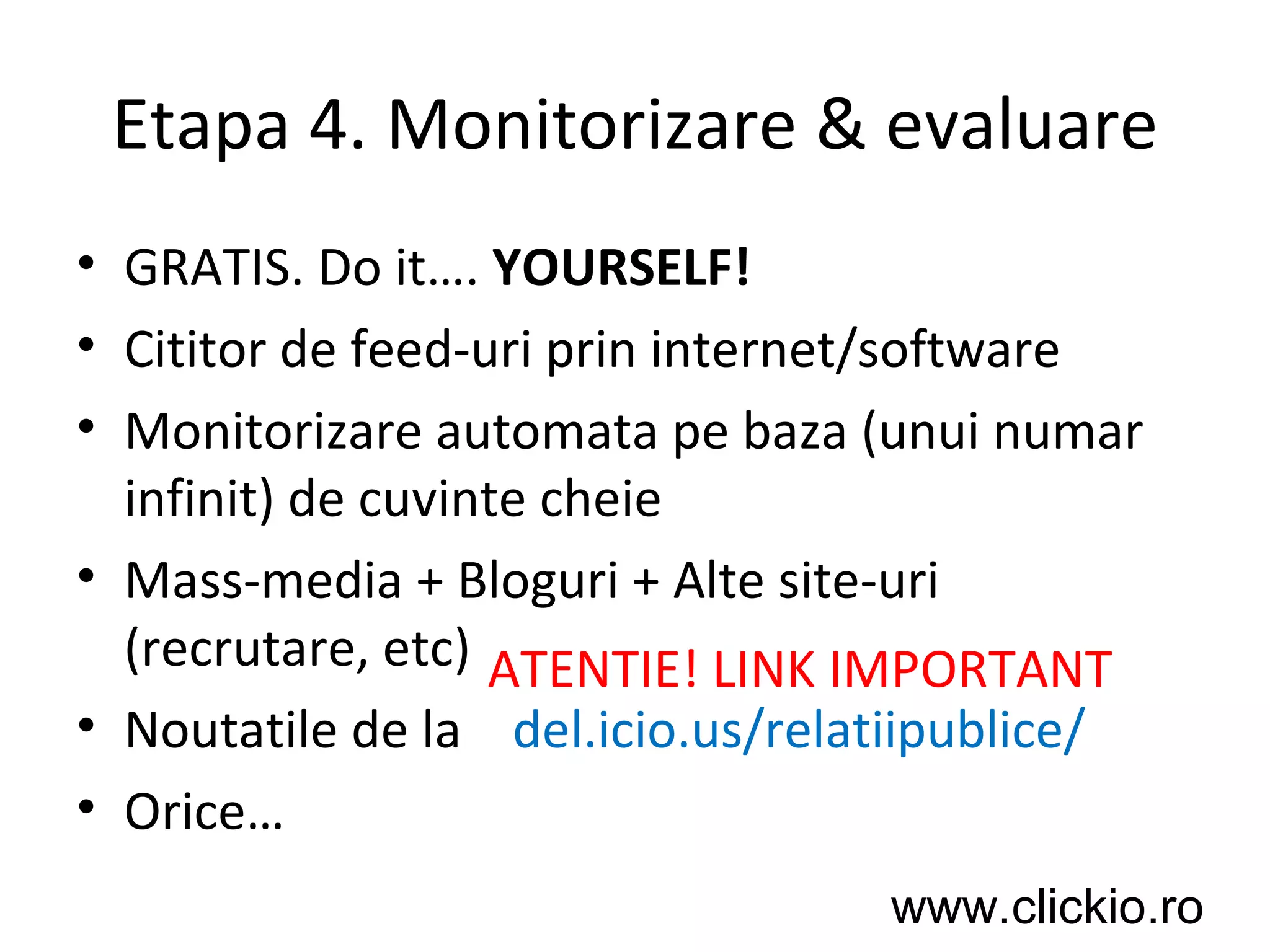 Cum instrumente de PR pot fi (create si) folosite online | PPT