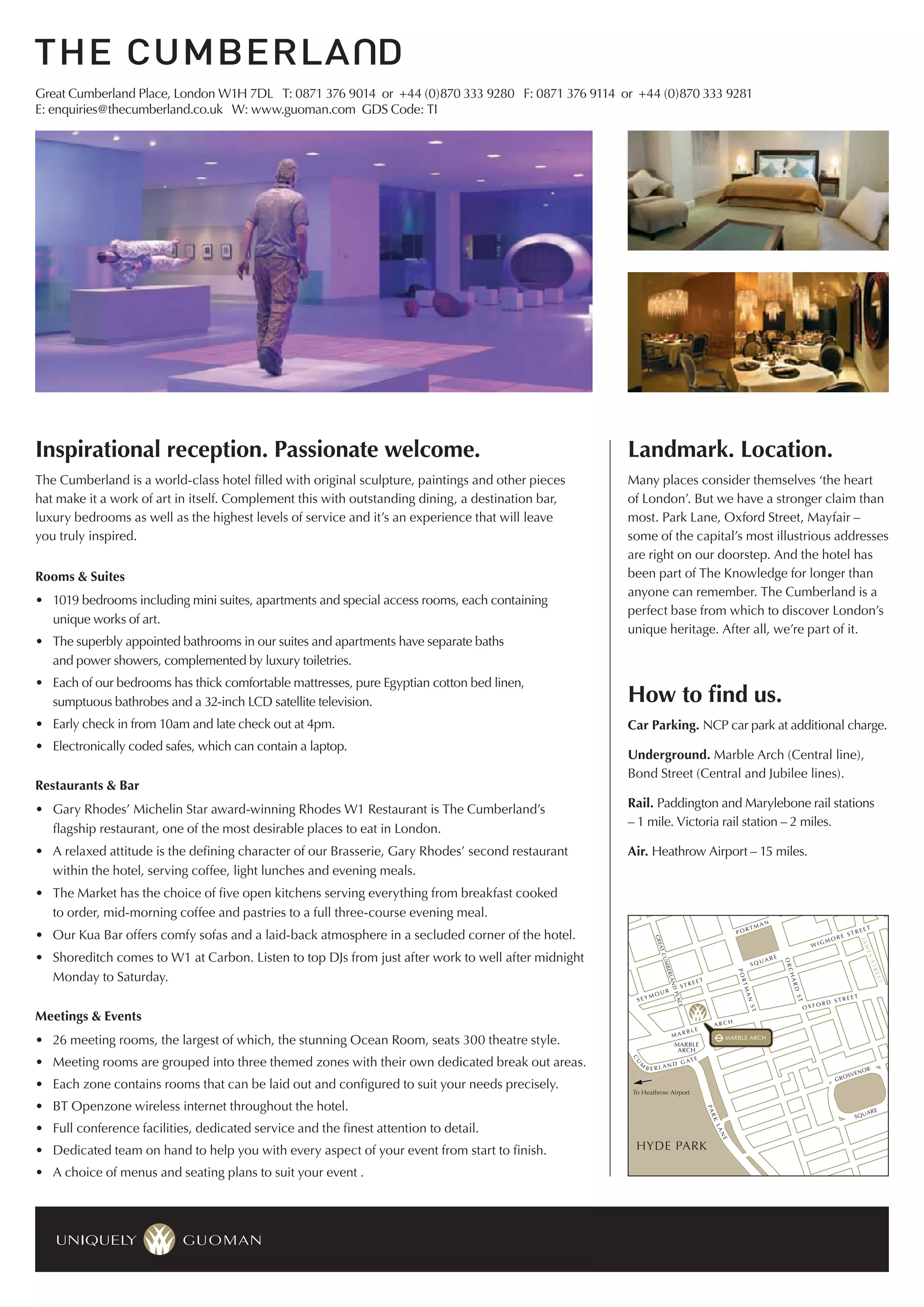 Marble Arch Hotels-Cumberland Hotel factsheet | PDF