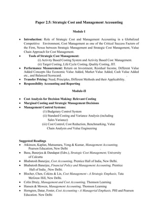 University of Calcutta M Com Syllabus | PDF