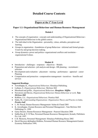 University of Calcutta M Com Syllabus | PDF