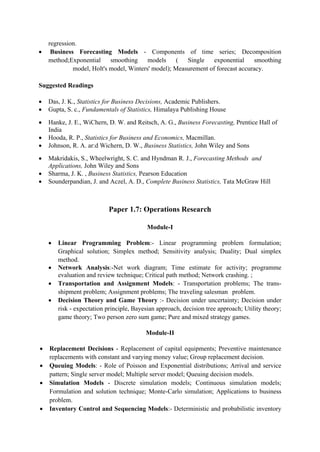 University of Calcutta M Com Syllabus | PDF