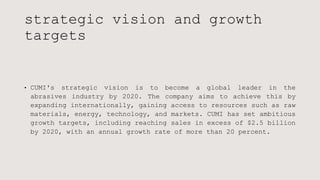 CUMI India's Global Strategy detail of the economical detail and study ...