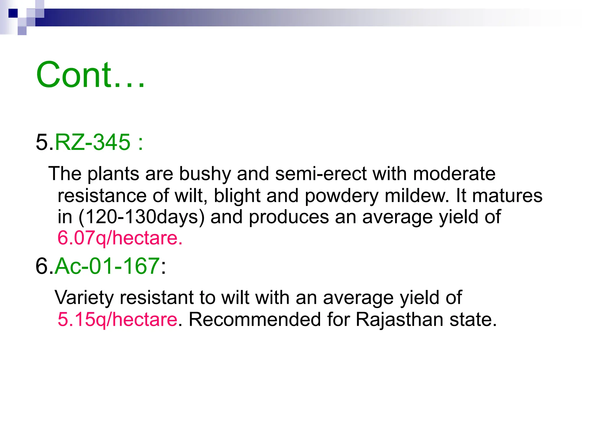 CUMIN VARIETIES by Munazah Bashir..ppt | Agriculture | Industries